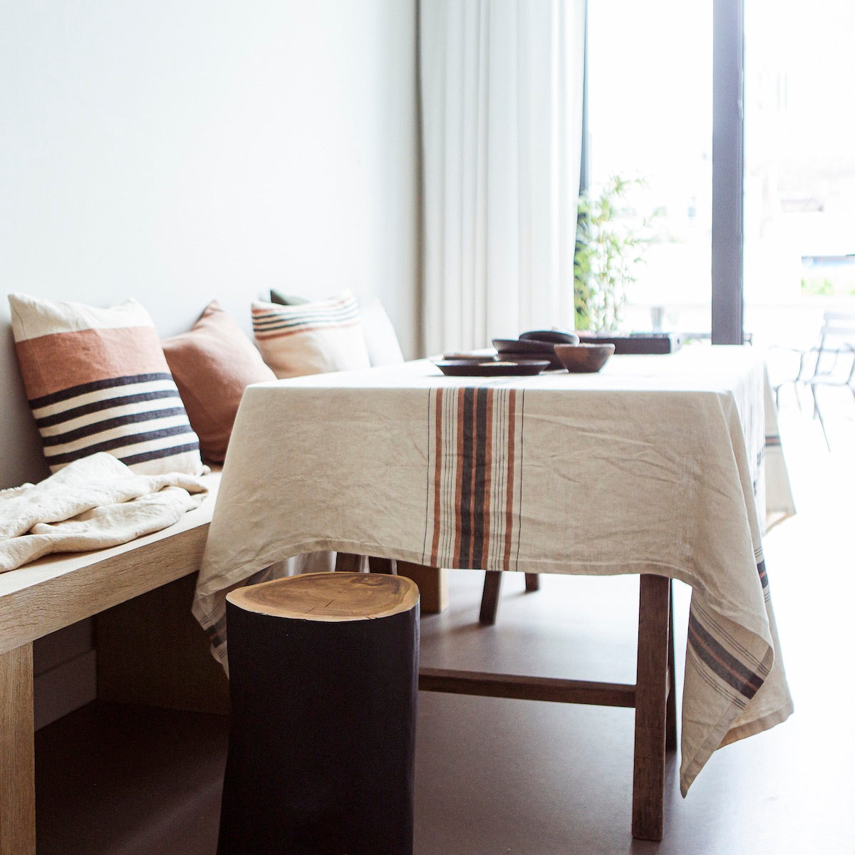 Sustainable Libeco Belgian Linen Tablecloth - Gypsum Eco-Friendly | Ecoist