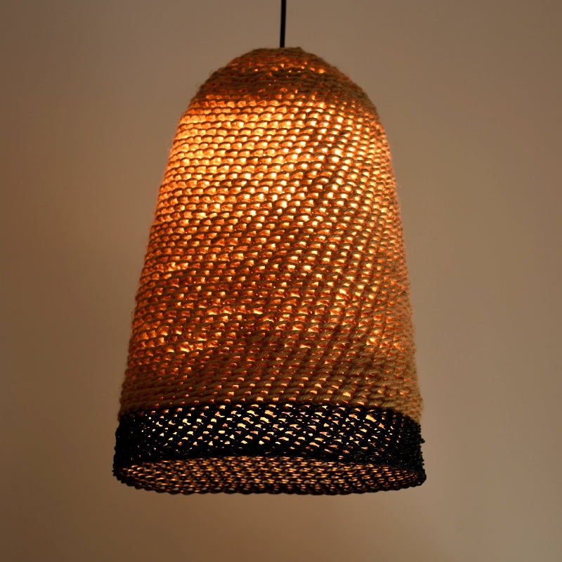 Sustainable Knitted Hemp & Leather Lampshade Eco-Friendly | Ecoist